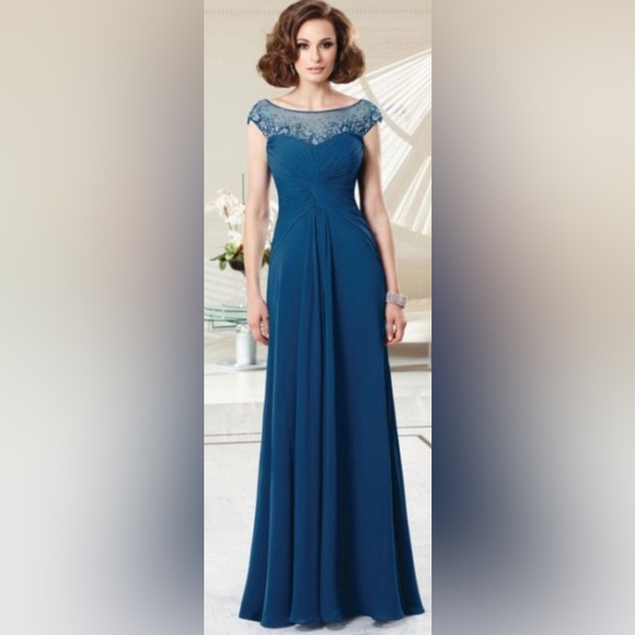 VM | Dresses | Nwt Vm Collection Teal Draped Maxi Dress Size 4 | Poshmark